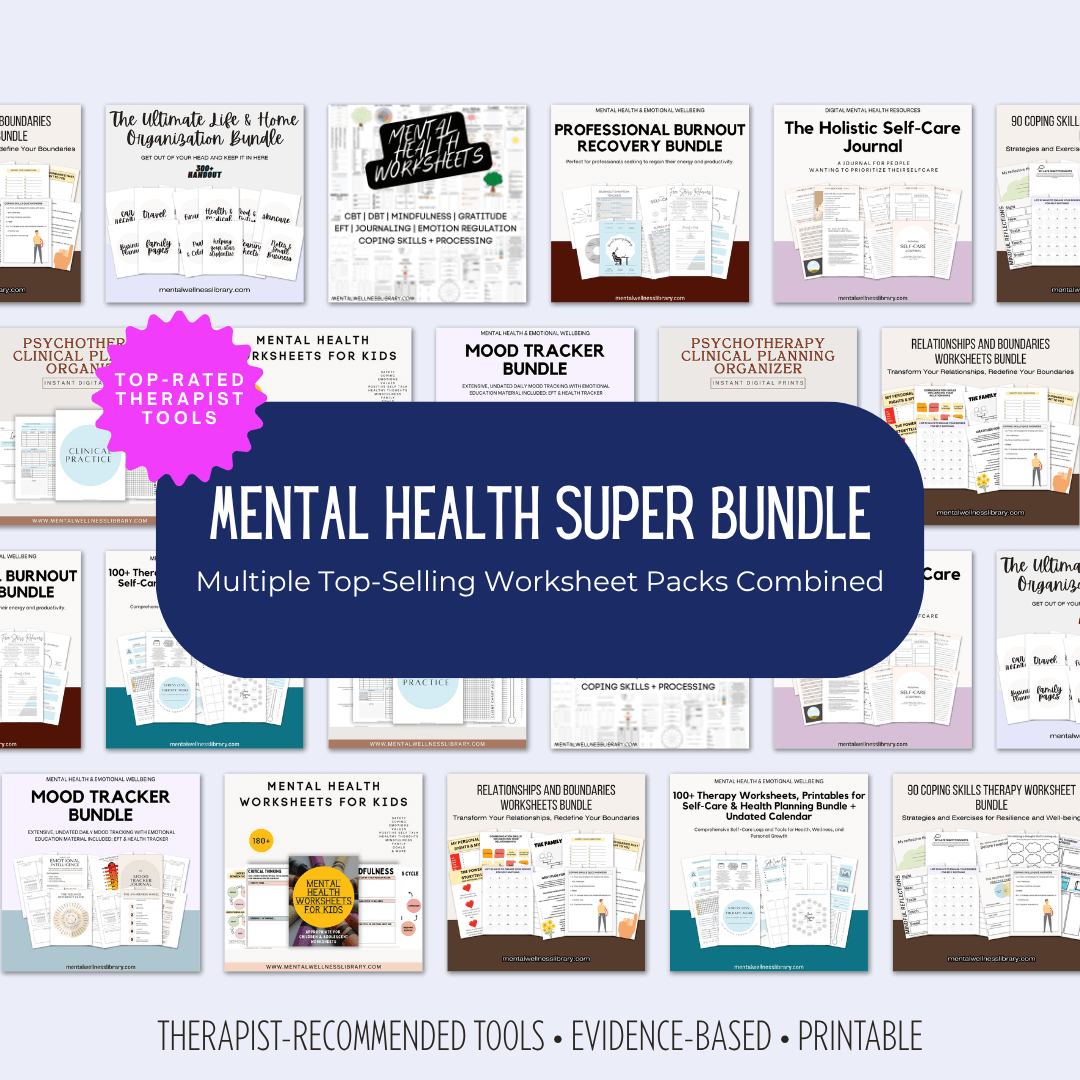 Mental Health Super Bundle – Multiple Top-Selling Worksheet Packs Comb